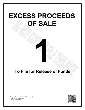 Fillable Online superiorcourt maricopa EXCESS PROCEEDS OF SALE ...