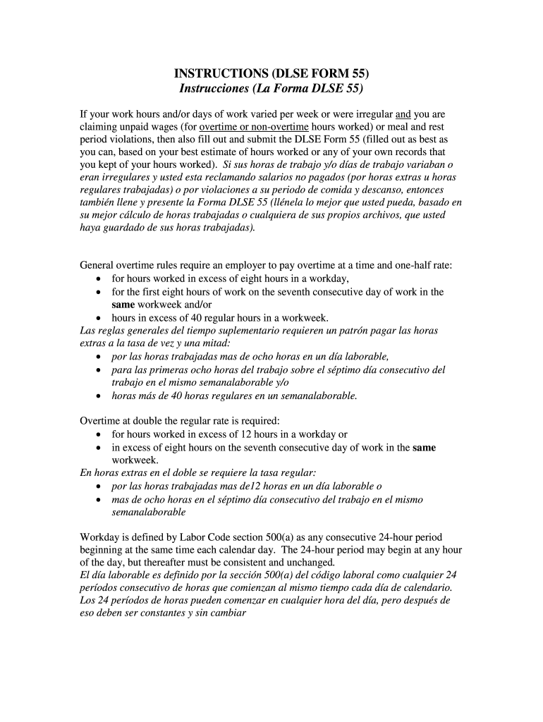 Dlse Form 55 Pdf - Fill Online, Printable, Fillable, Blank | pdfFiller