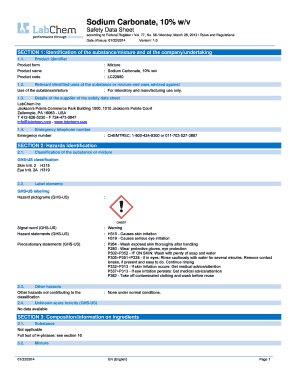 Fillable Online Safety Data Sheet - LabChem Fax Email Print - pdfFiller