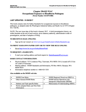 Fillable Online lni wa WAC 296-823 Safety Standards for Occupational Exposure to Bloodborne ...