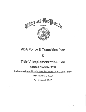 Fillable Online ADA Policy & Transition Plan Title VI Implementation ...