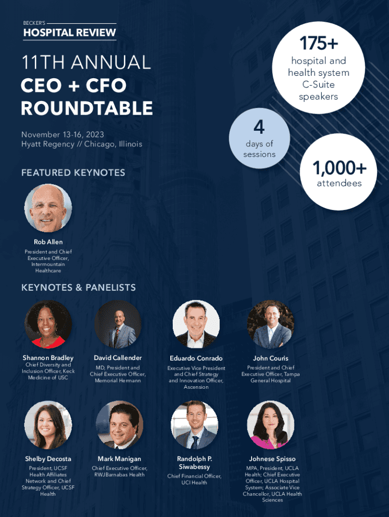 Fillable Online 1,000+ 175+ 11TH ANNUAL CEO + CFO ROUNDTABLE Fax Email ...