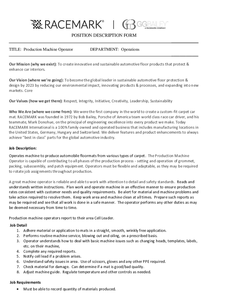 Fillable Online 17 Unique Mission Statement Examples To Inspire Your ...