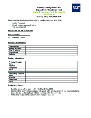 Fillable Online Military Employment Fair: Expand your Candidate Pool ...