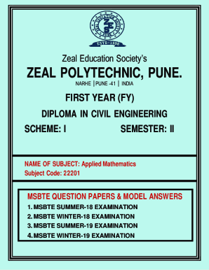 Fillable Online MSBTE Question Papers & Model Answers Fax Email Print ...
