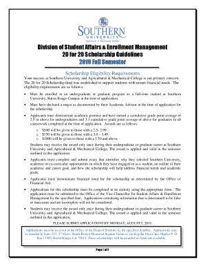 Fillable Online Division of Student Affairs & Enrollment Management 20 ...