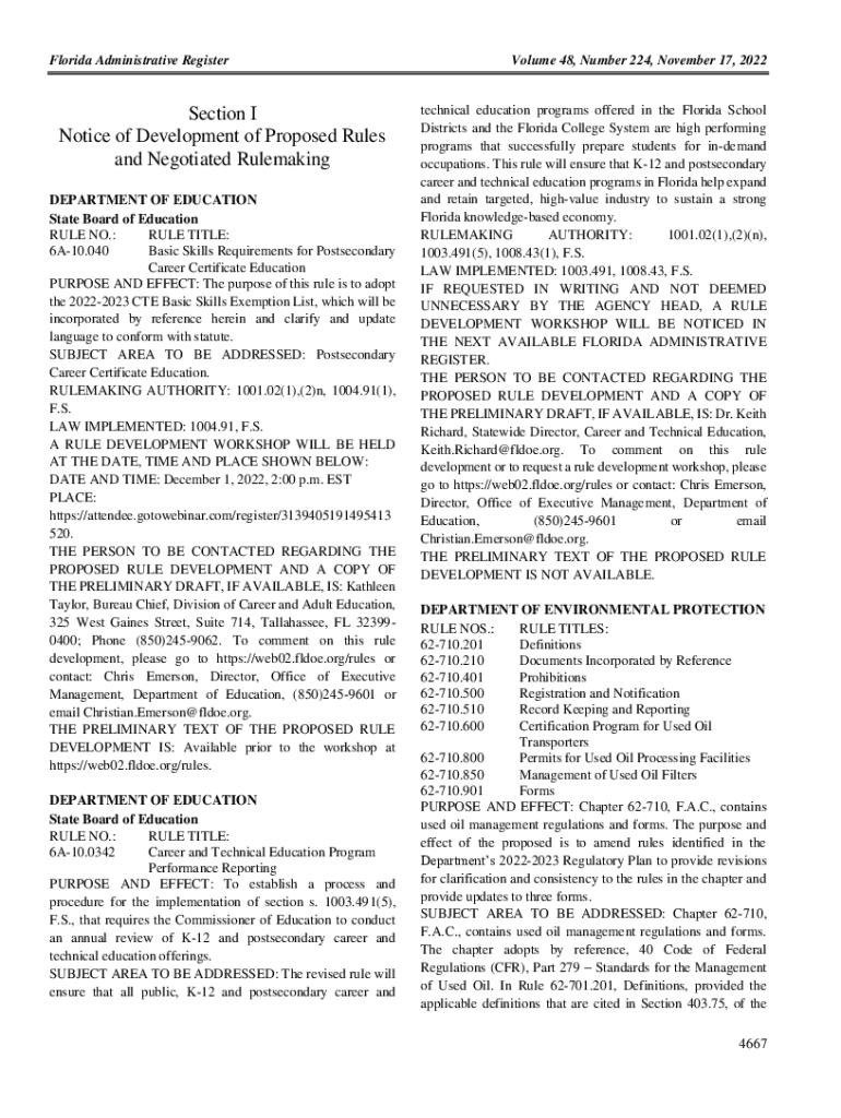 Fillable Online 6A-10 : MISCELLANEOUS - Florida Administrative Rules ...