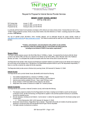 Fillable Online Request for Proposal for Internet Service Provider ...