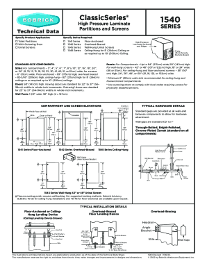 Fillable Online Bobrick 1542 Series Toilet Partitions Fax Email Print ...
