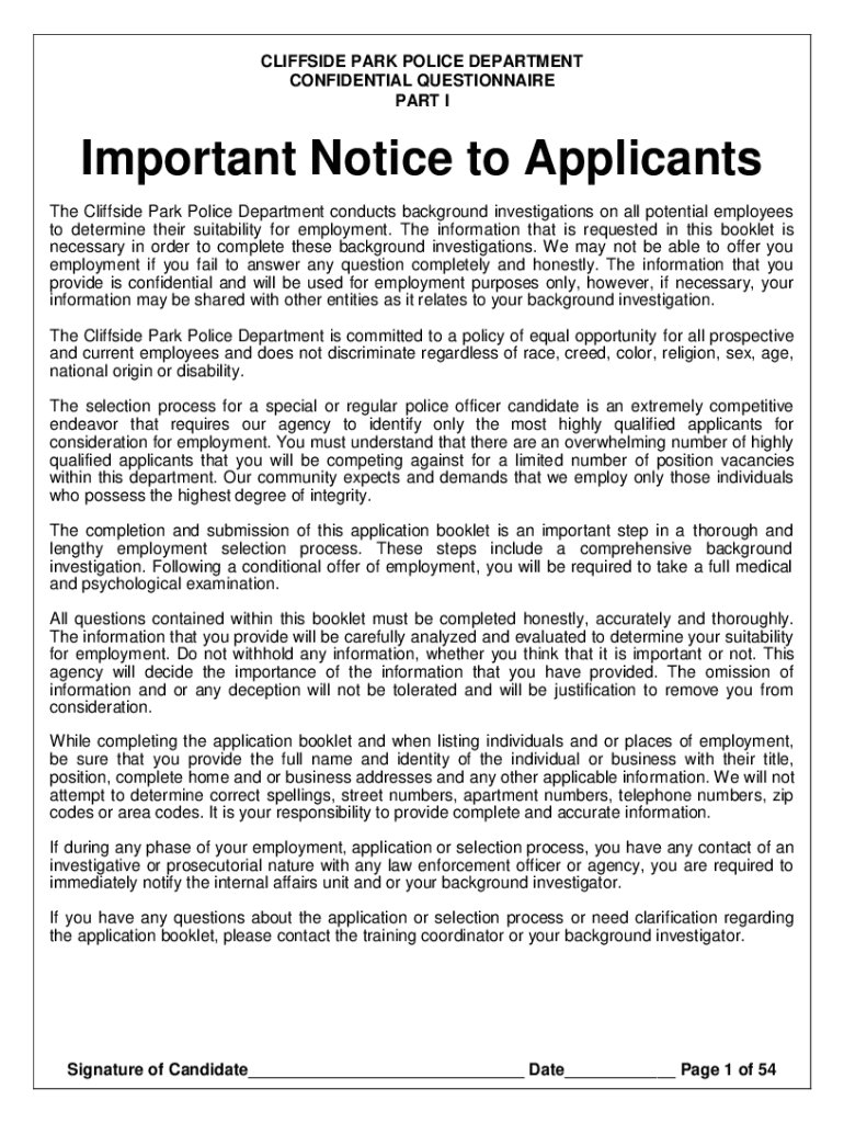 Fillable Online cliffside park police department general orders Fax Email Print - pdfFiller