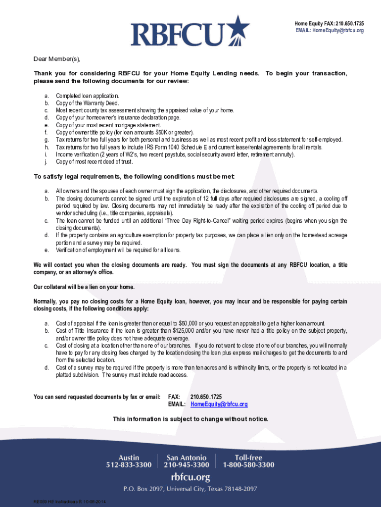 Fillable Online Fillable Online rbfcu RE059 HE Instructions Ltr ...