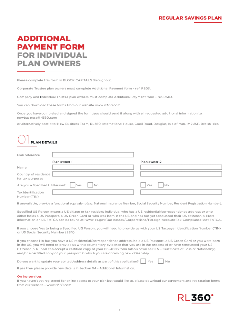 Fillable Online additional payment form - for corporate trustee owners Fax Email Print - pdfFiller