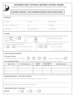 Fillable Online 2022 summer student application form Fax Email Print ...