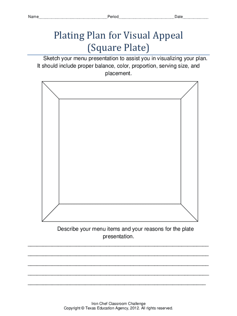 Fillable Online Graphic Organizer - Plating Plan for Visual Appeal ...