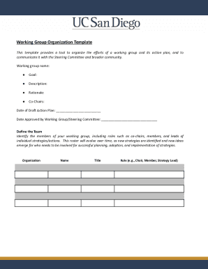 Fillable Online Working Group Organization Template Fax Email Print ...