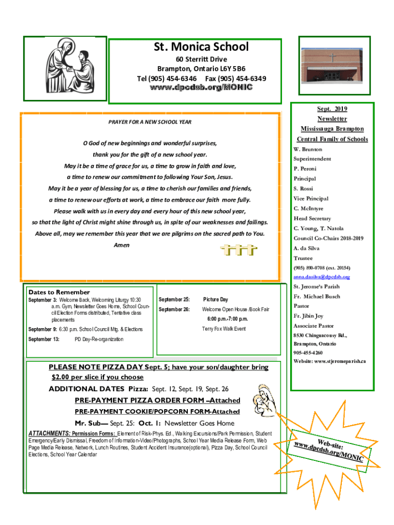 Fillable Online Fillable Online St. Monica School - Dufferin-Peel Catholic ... Fax Email Print ...