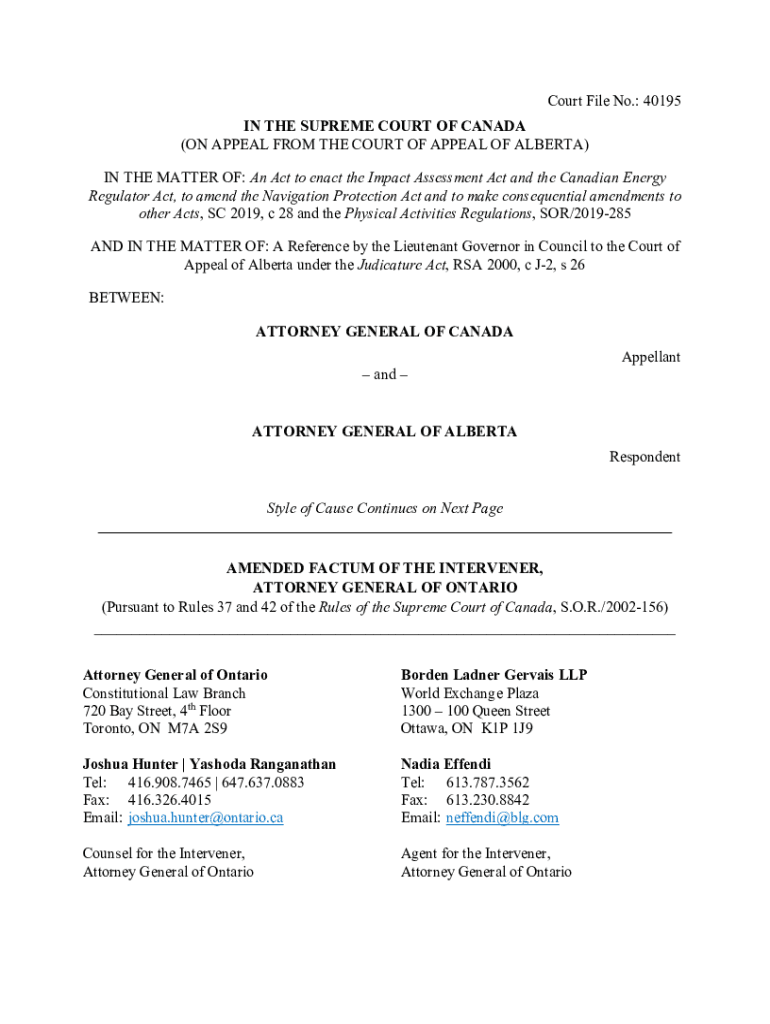 Fillable Online ATTORNEY GENERAL OF C - UCalgary Law Fax Email Print - pdfFiller