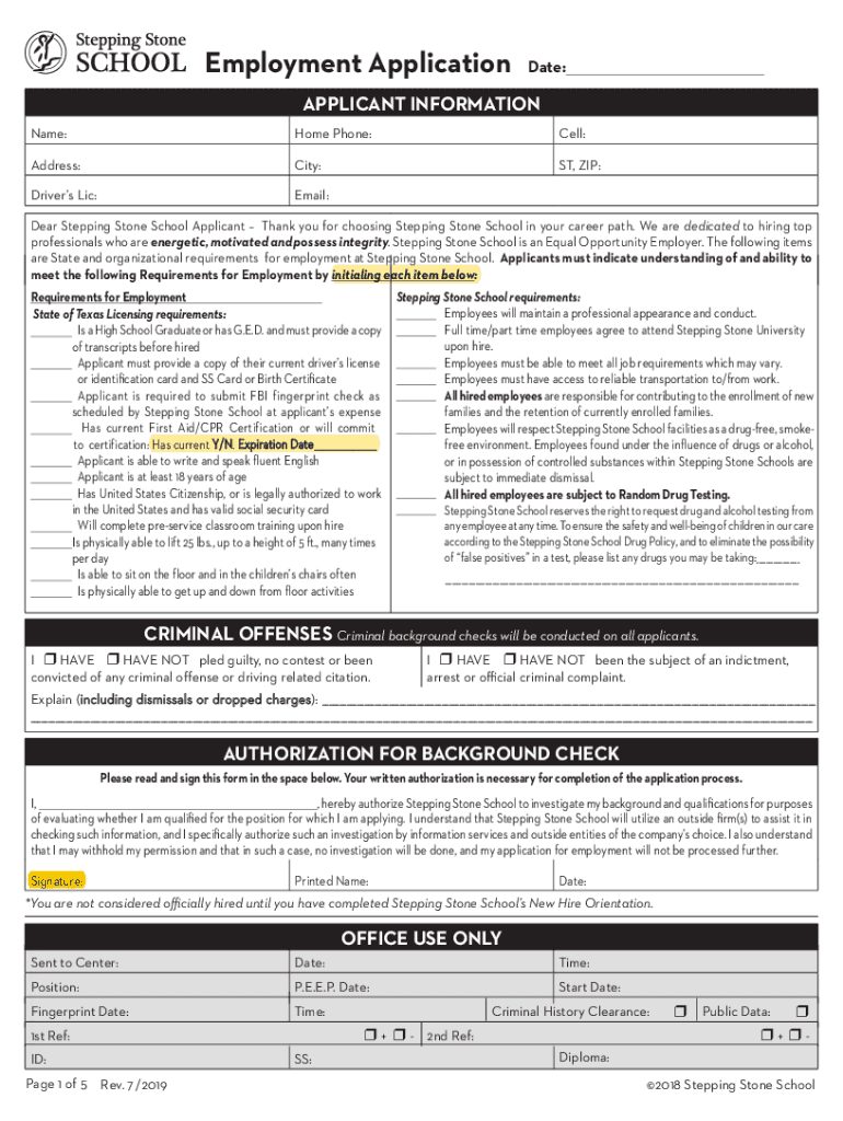 Fillable Online Employment Application Date: Fax Email Print - pdfFiller