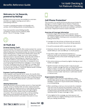 Fillable Online Benefits Reference Guide - 1st Rewards Fax Email Print ...