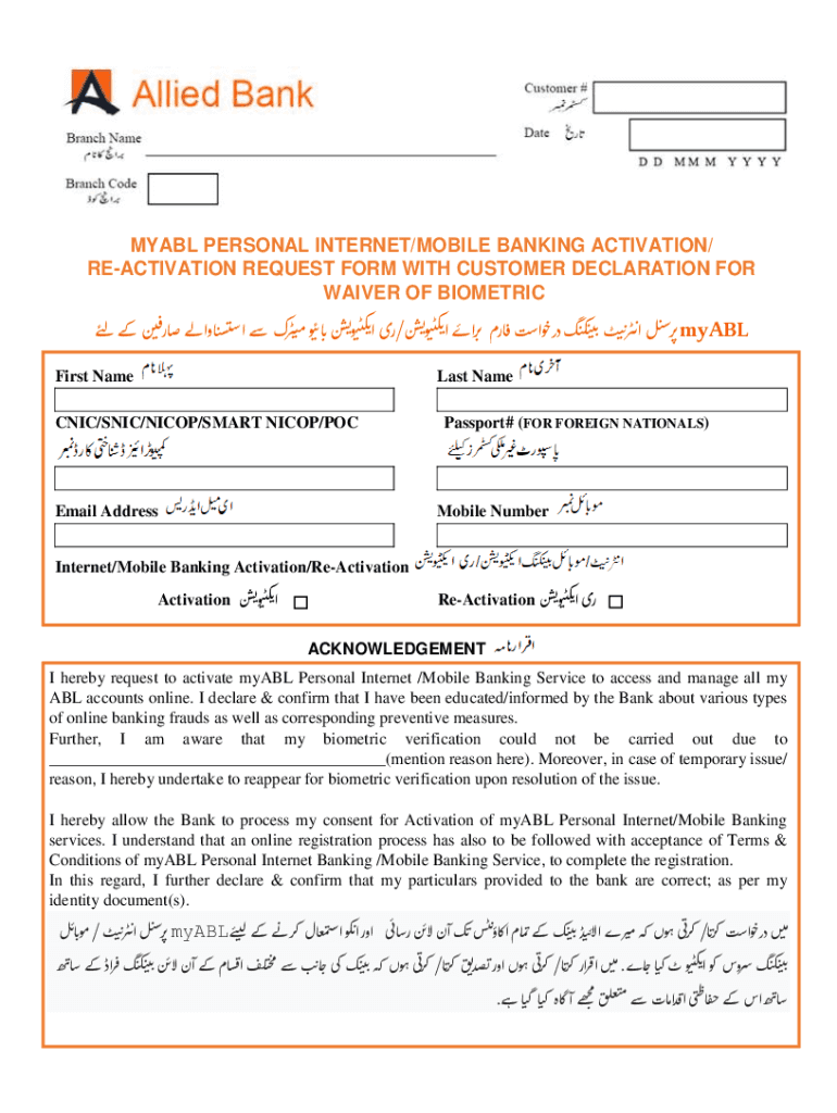 Fillable Online Face ID & Touch ID - Mobile Banking Fax Email Print - pdfFiller