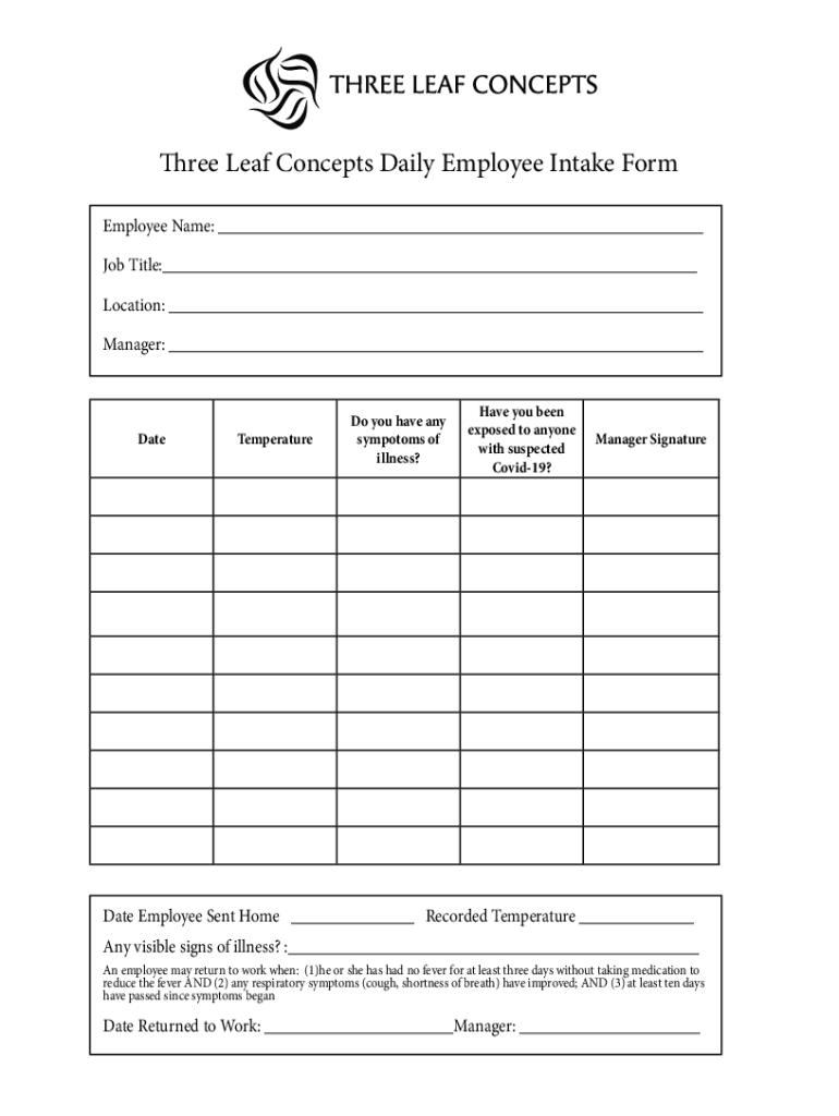 Fillable Online Three Leaf Concepts Careers and Employment Fax Email Print - pdfFiller