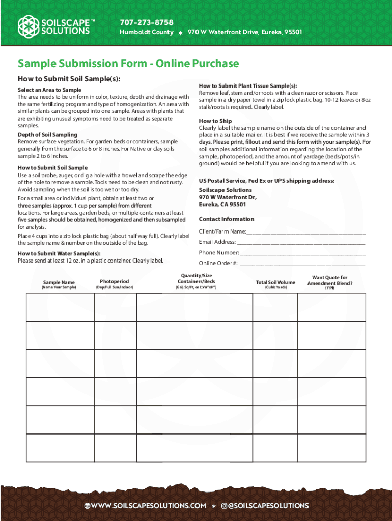 Fillable Online Online - Sample Submission Form Fax Email Print - pdfFiller