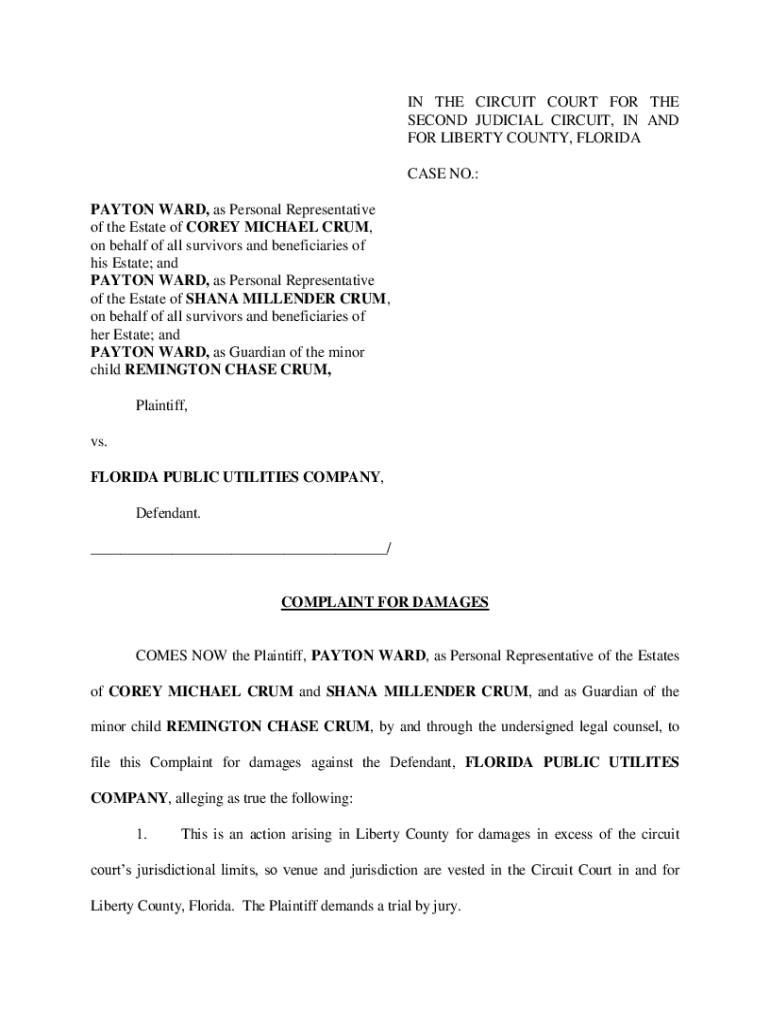 Fillable Online IN THE CIRCUIT COURT FOR THE SECOND JUDICIAL CIRCUIT ... Fax Email Print - pdfFiller