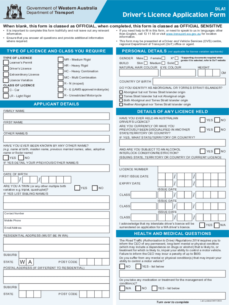 Application for a New Driver's Licence Number (E126) form: Fill out & sign online | DocHub