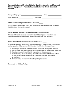 Fillable Online Powered Industrial Trucks, Material Handling Vehicles ...