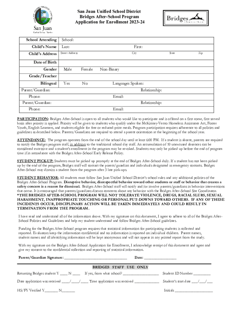 Fillable Online Enrollment and Age Verification - San Juan Elementary ...