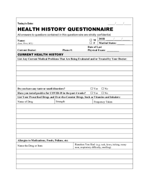 Fillable Online NEW PATIENT HEALTH HISTORY FORM Fax Email Print - pdfFiller
