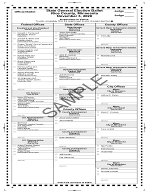 Fillable Online Rice County Sample Ballot (Minnesota) Fax Email Print ...