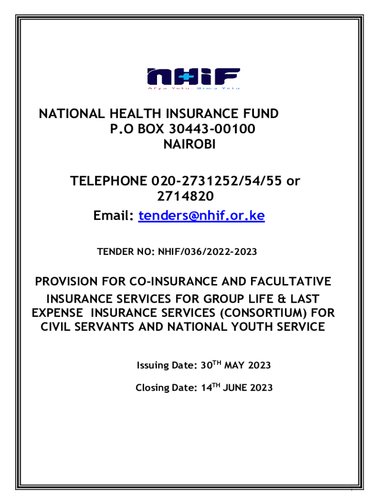 Fillable Online NATIONAL HOSPITAL INSURANCE FUND P.O. BOX ... Fax Email ...