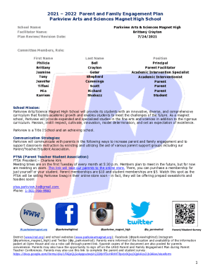 Fillable Online 202122 Parent Family Engagement Plan and Information ...
