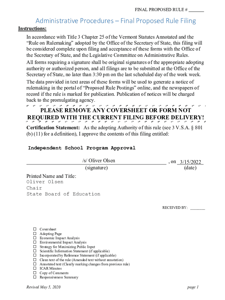 Fillable Online education vermont APA Filing Forms LCAR Fax Email Print ...