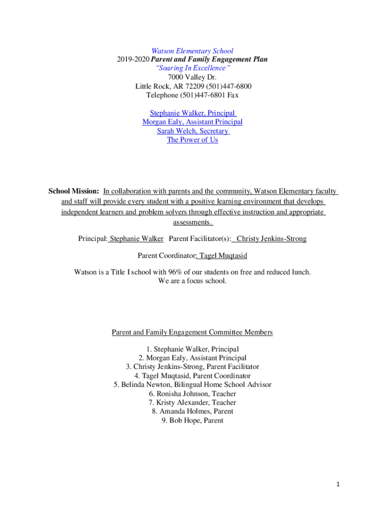 Fillable Online Watson Parent Teacher Association (PTA) Information Fax ...