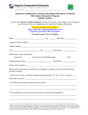 Fillable Online DRAFT 2021 Junior Interpreter Application Form Fax ...