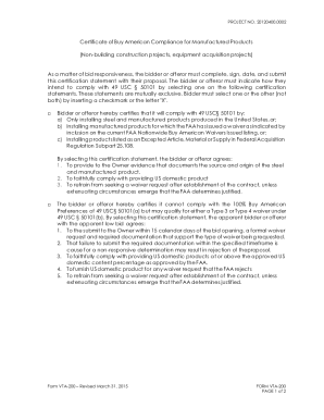 Fillable Online Certificate of Buy American Compliance for Manufactured Products Fax Email Print ...