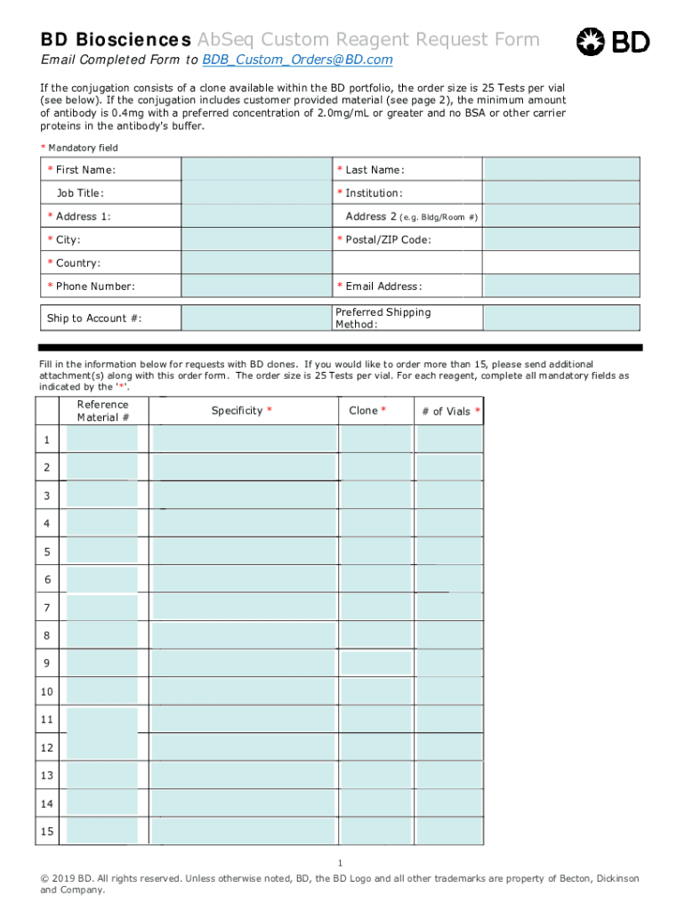 Fillable Online AbSeq-Custom-Reagent-Request-Form. ... Fax Email Print ...