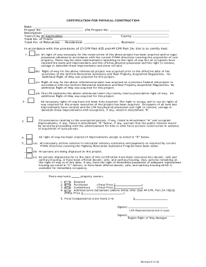 Fillable Online certification for physical construction Fax Email Print ...