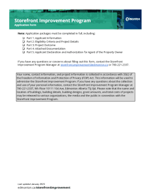 Fillable Online Storefront Improvement Program Application Form Fax Email Print - pdfFiller
