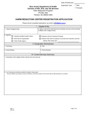 Fillable Online Harm Reduction Services Notice of Special Repeal and ... Fax Email Print - pdfFiller