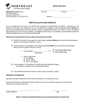 Fillable Online 2022-23 Drug Conviction Statement Fax Email Print ...