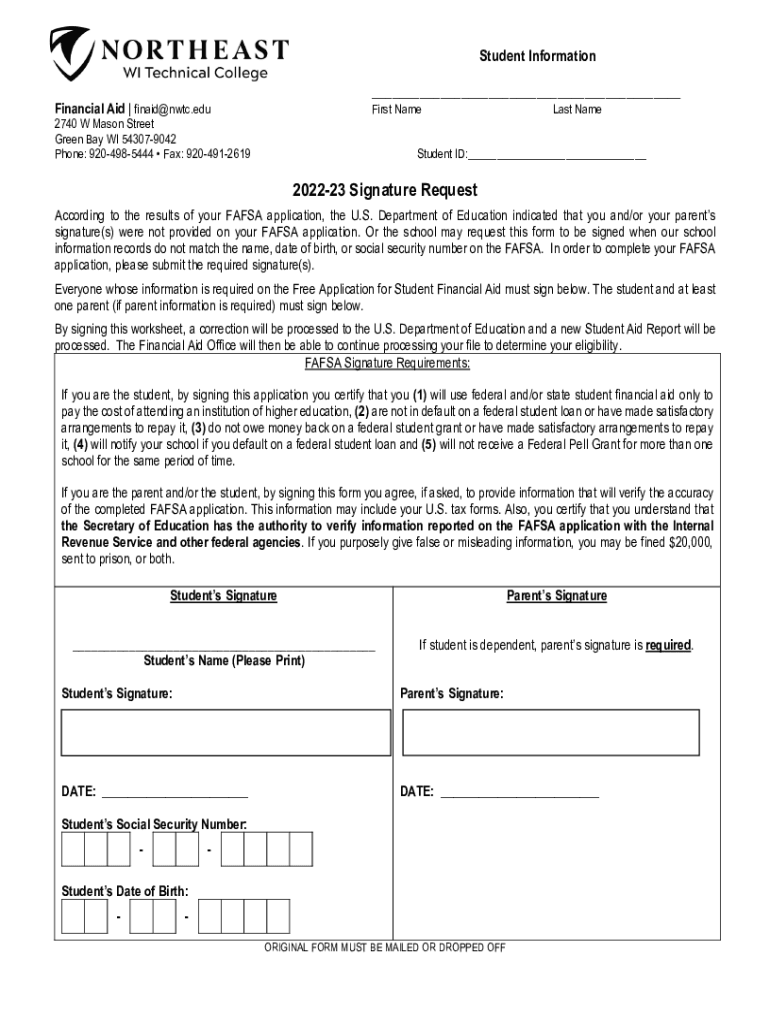 Fillable Online 2022-23 Signature Request Fax Email Print - pdfFiller