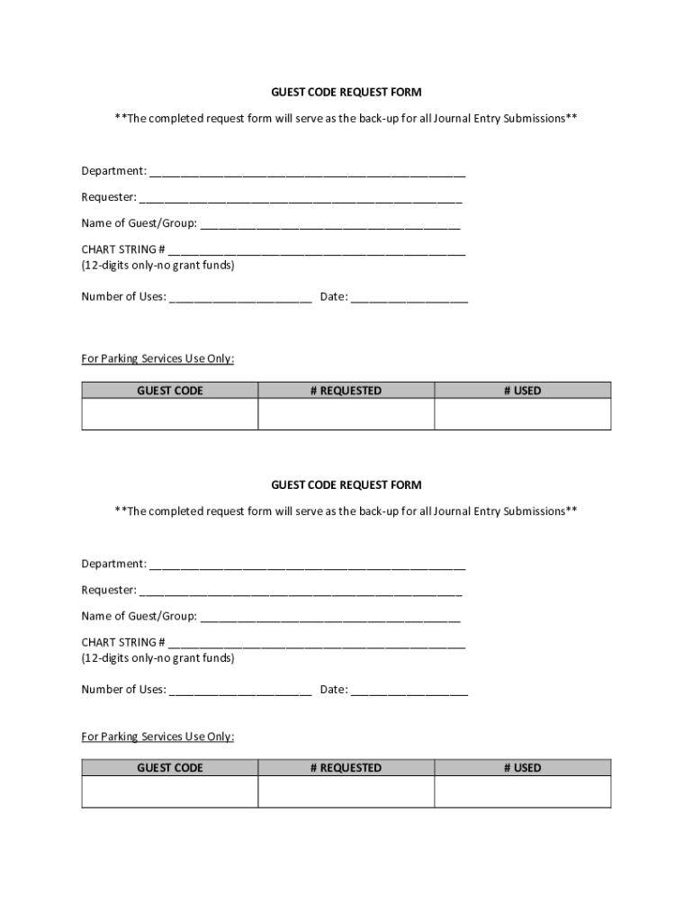 Fillable Online Instructions for Journal Entry Request Form Fax Email ...