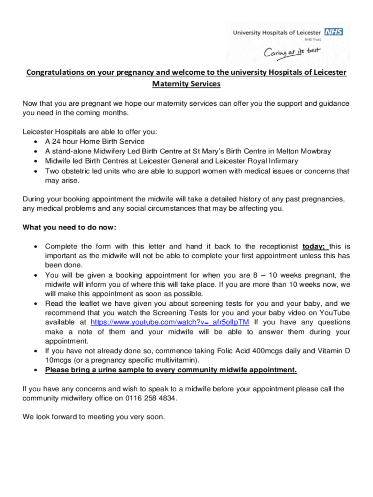 Fillable Online congratulations on your pregnancy and welcome to ...