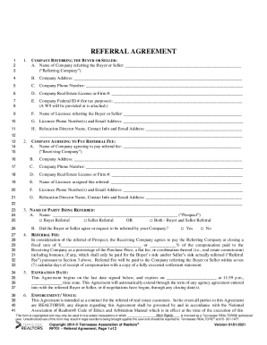 Fillable Online Referral Agreement (Free Sample) Fax Email Print ...