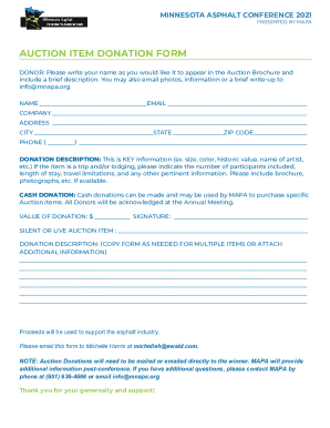 Fillable Online Silent Auction Participation Form Fax Email Print ...