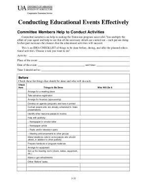 Fillable Online Conducting Educational Events Effectively. County ...