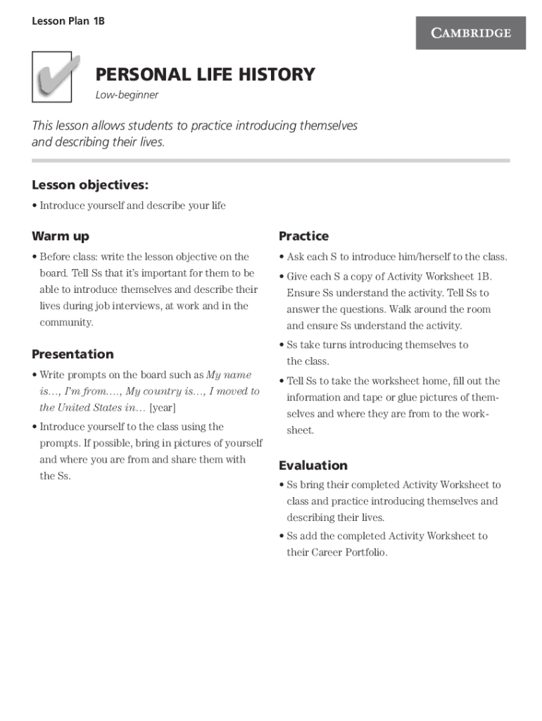 Fillable Online PERSONAL LIFE HISTORY Fax Email Print - pdfFiller